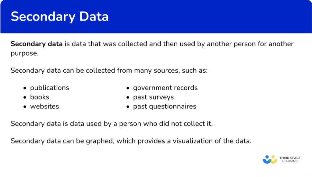 Secondary Data - Math Steps, Examples & Questions