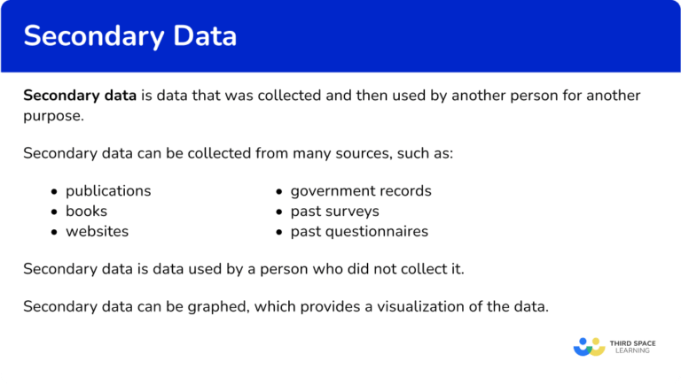 Secondary Data - Math Steps, Examples & Questions