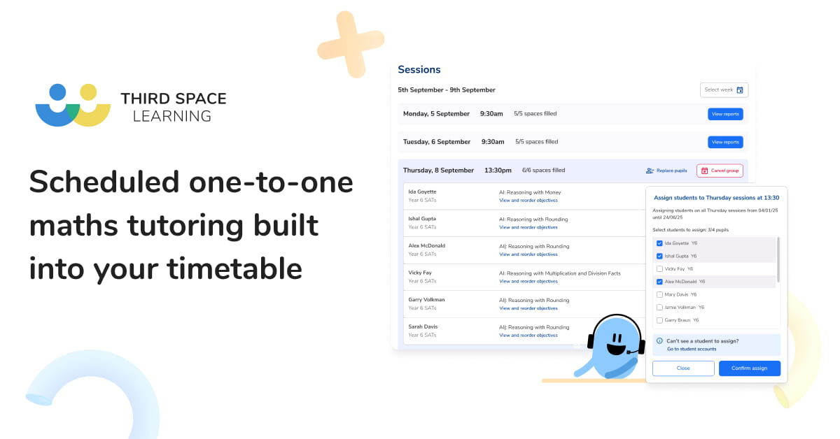 Scheduled Tutoring with AI maths tutor Skye - Third Space Learning